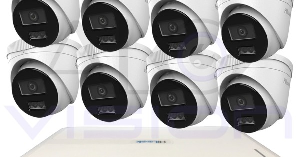 IP PoE 4MP ЦИФРОВ КОМПЛЕКТ ЗА ВИДЕОНАБЛЮДЕНИЕ С 8 Куполни PoE КАМЕРИ ...